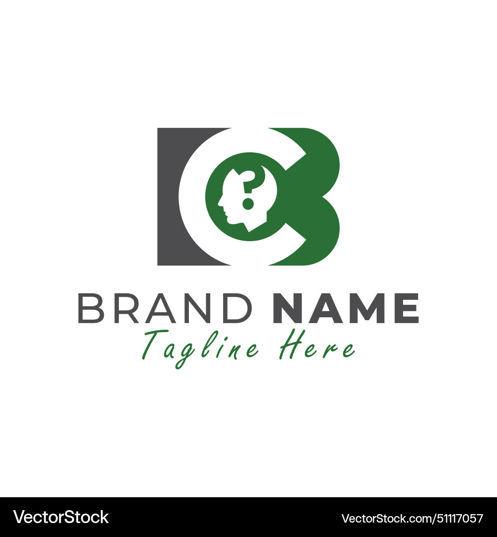 Brain repair logo with cb letters Royalty Free Vector Image