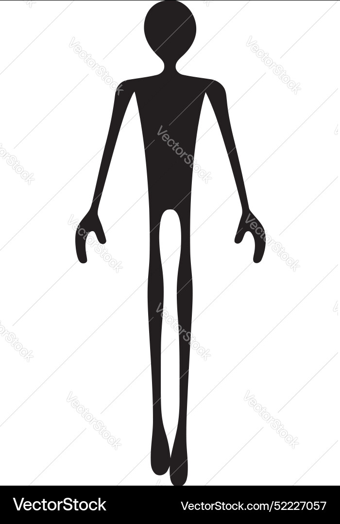 Cartoon canvas elegant black stickman icon in Vector Image