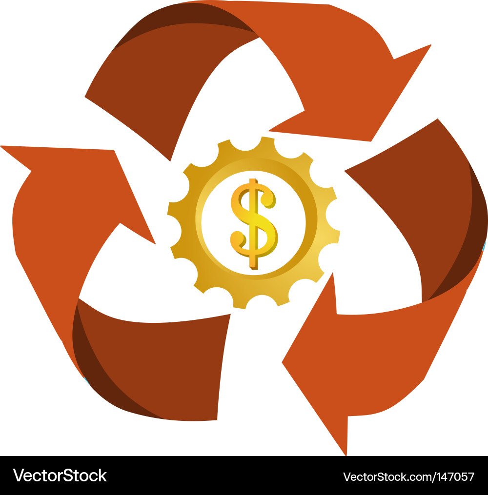 Dollar recycling Royalty Free Vector Image - VectorStock