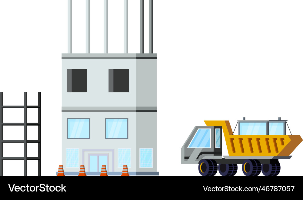 Flat construction site Royalty Free Vector Image