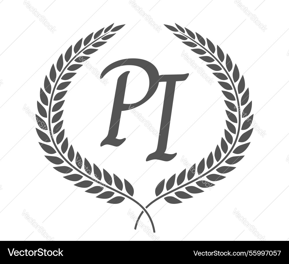 Initial letter p and i pi monogram logo design Vector Image