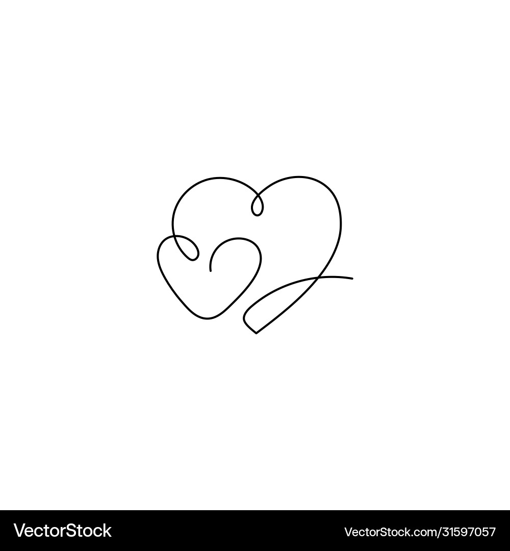 Line heart Royalty Free Vector Image - VectorStock