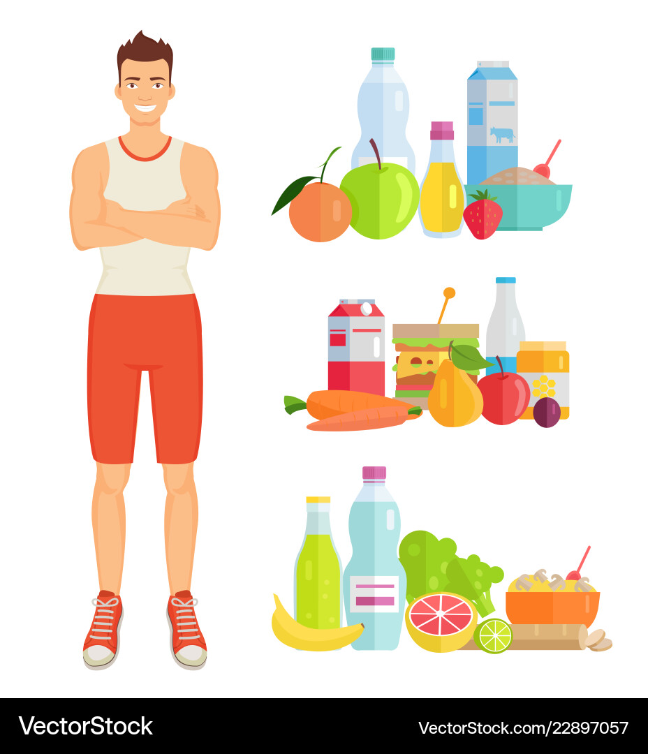 Man and healthy lifestyle Royalty Free Vector Image