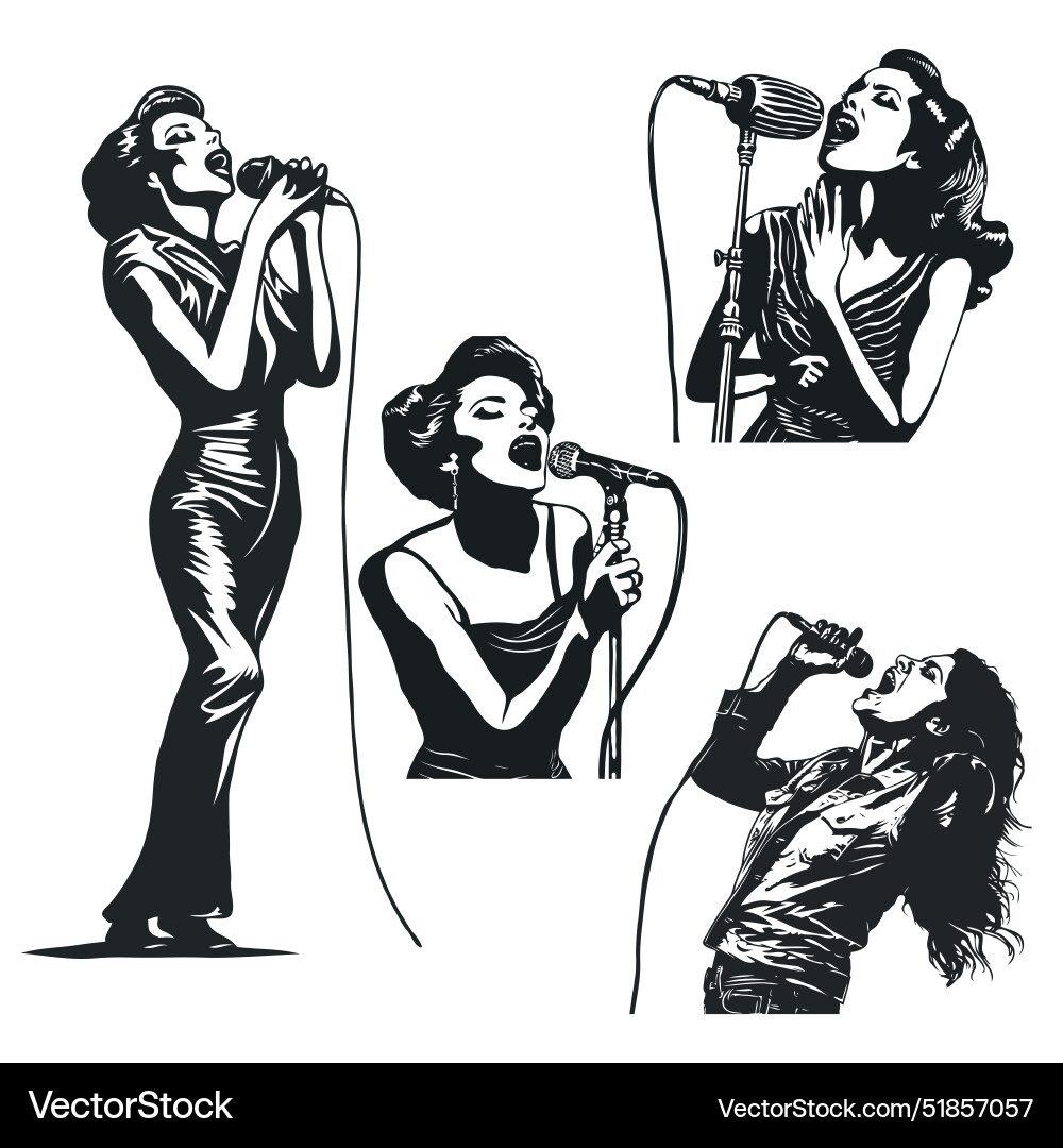 Singer black color clipart Royalty Free Vector Image