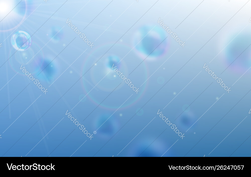 Soap bubbles blue background Royalty Free Vector Image