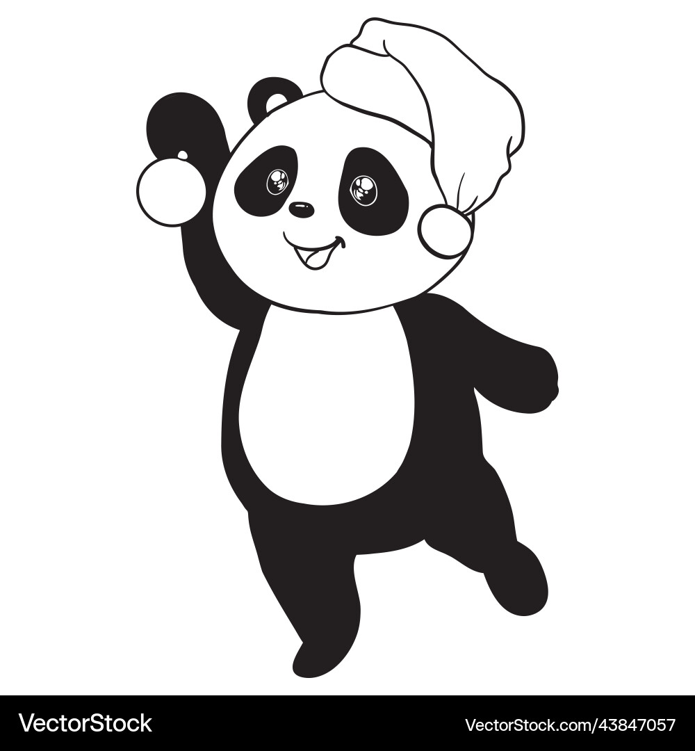 Stylized giant panda full body drawing simple Vector Image