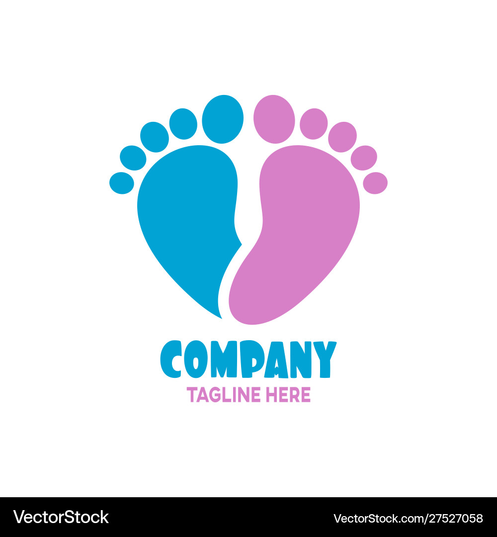 Children's Footprint Logo Royalty Free Vector Image