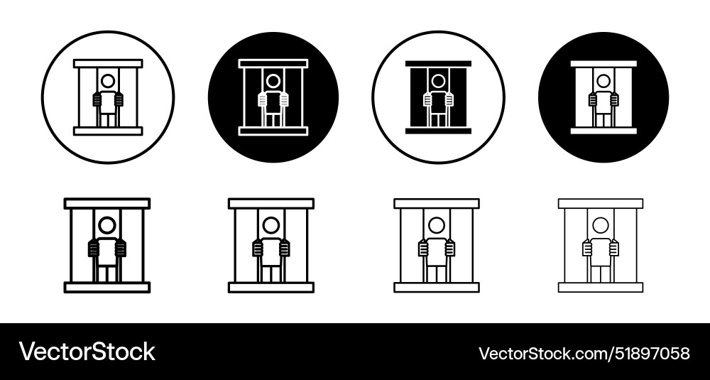 Criminal behind bars icon highlighting law Vector Image