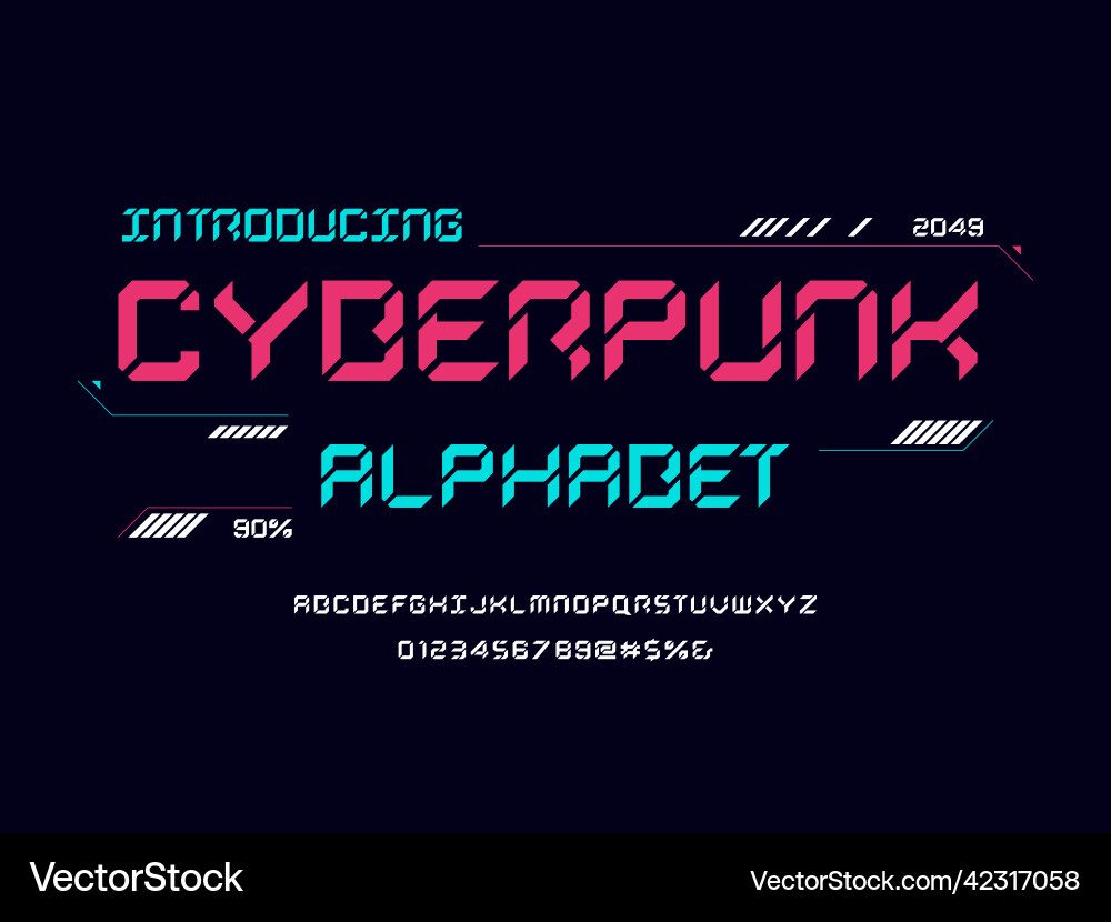 Cyber font Royalty Free Vector Image - VectorStock