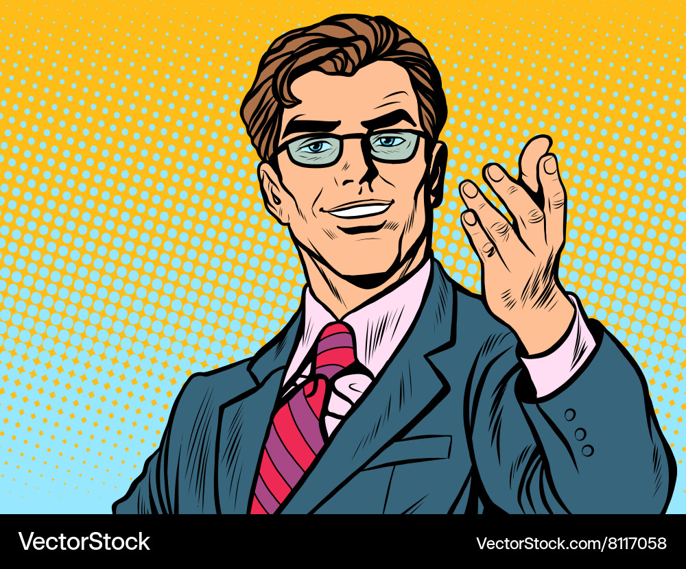 Friendly man businessman Royalty Free Vector Image