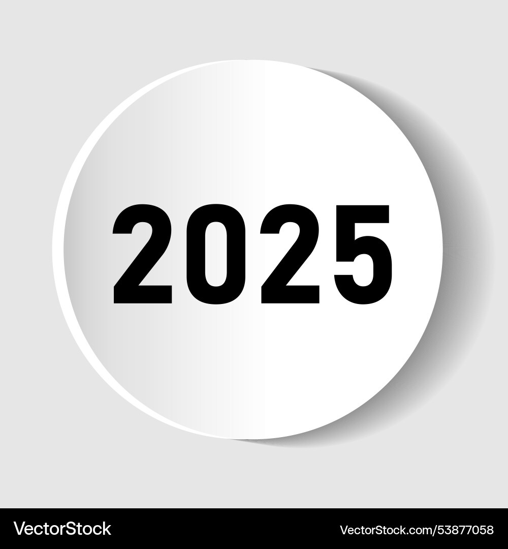 Happy new year 2025 icon Royalty Free Vector Image