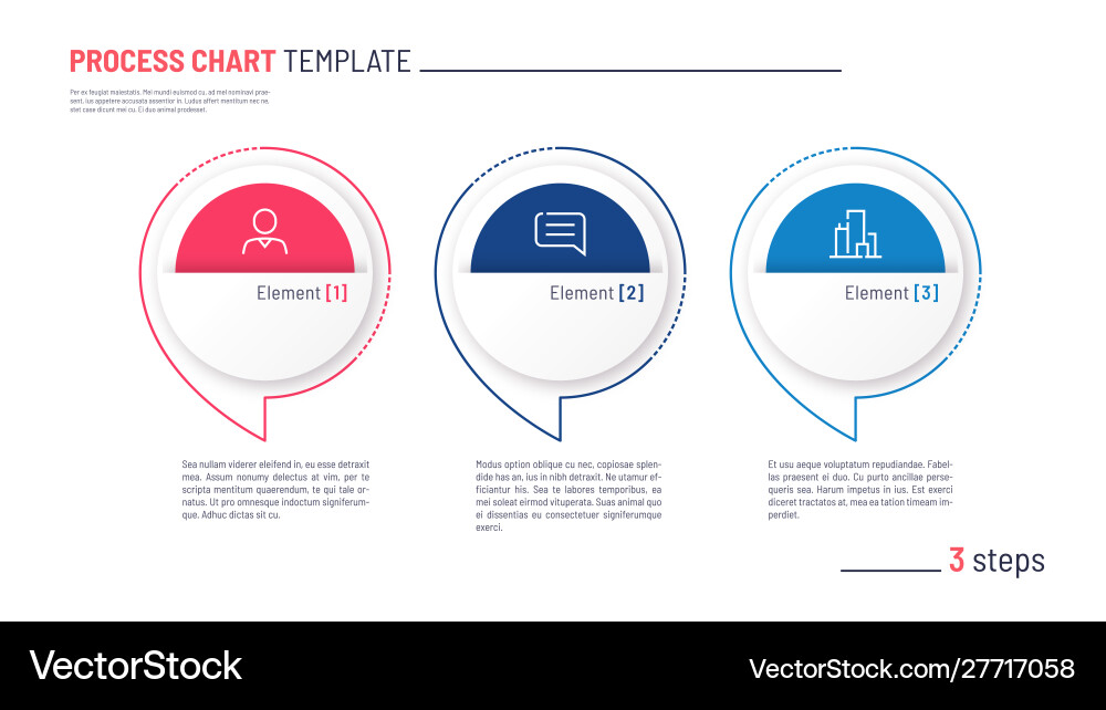 Infographic process chart template three Vector Image