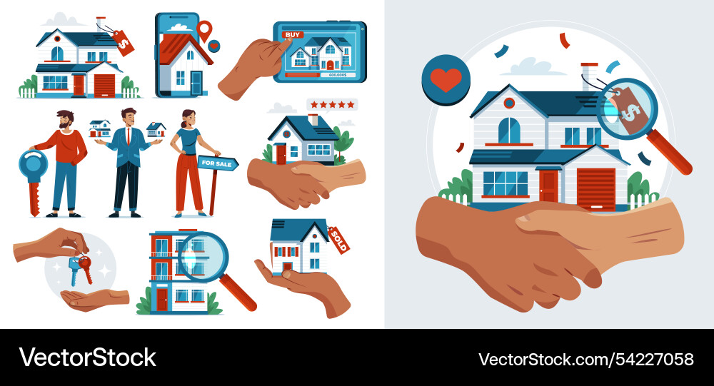 Real estate transaction Royalty Free Vector Image