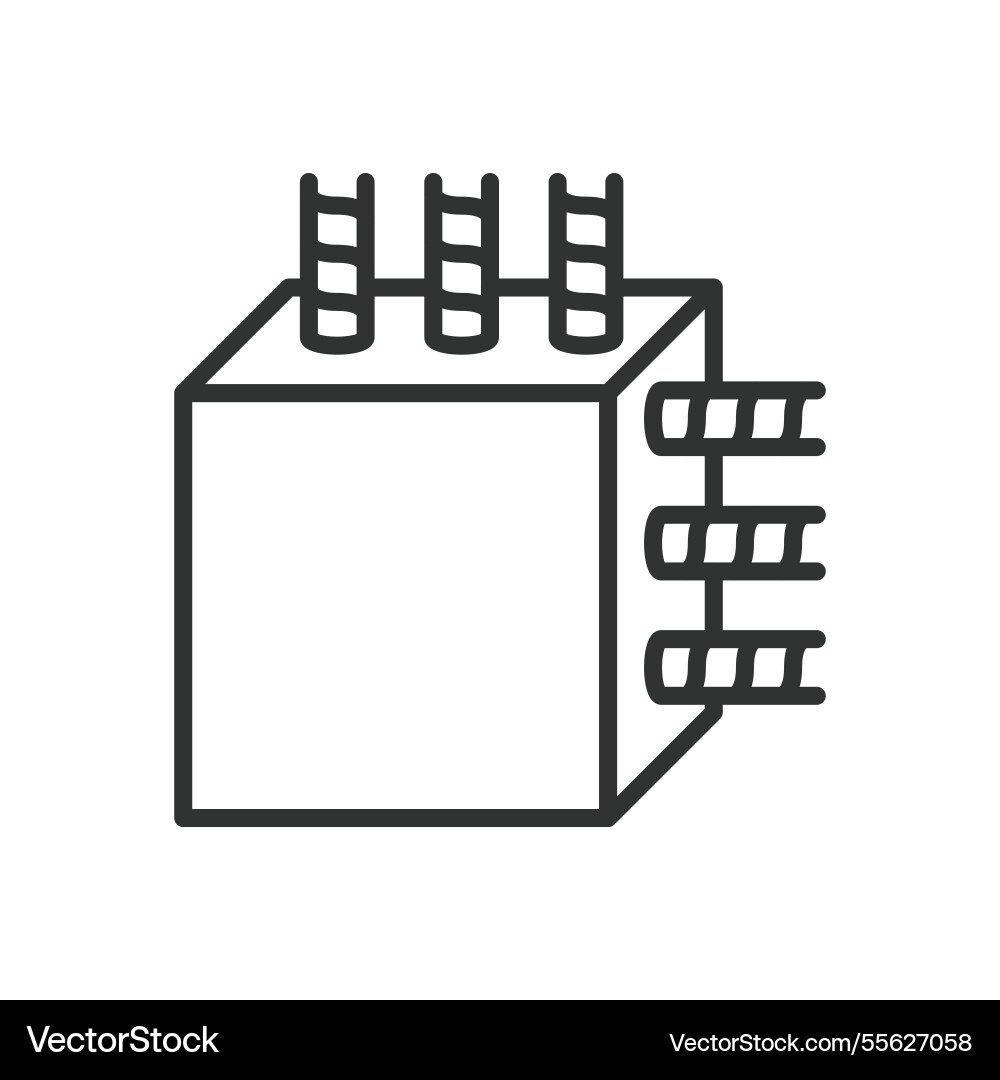 Reinforced concrete icon in line design Royalty Free Vector