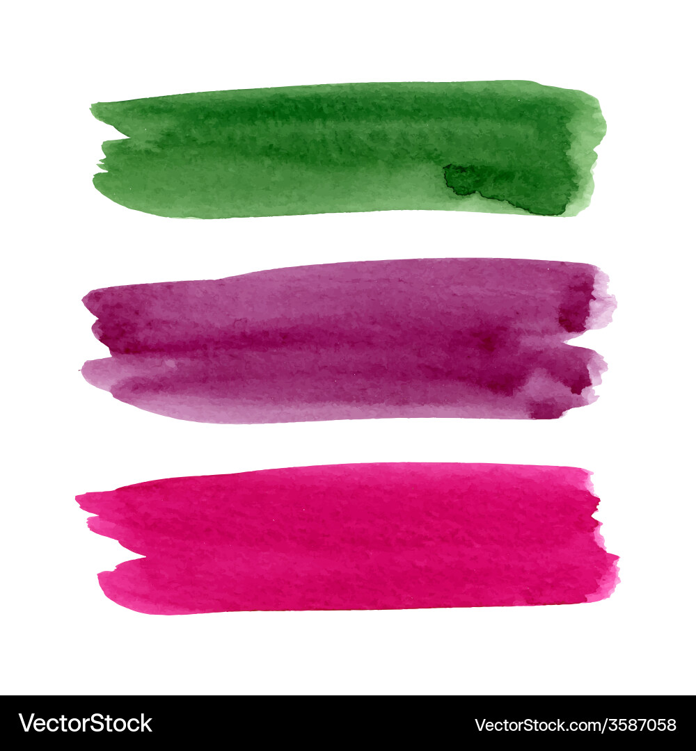 Watercolor brush stroke set Royalty Free Vector Image