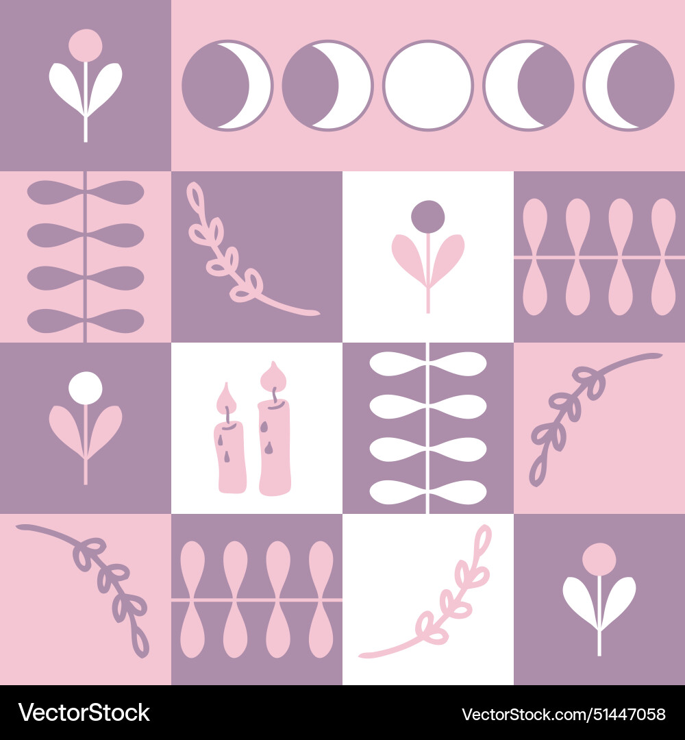 Witchcraft seamless pattern with lunar phases Vector Image