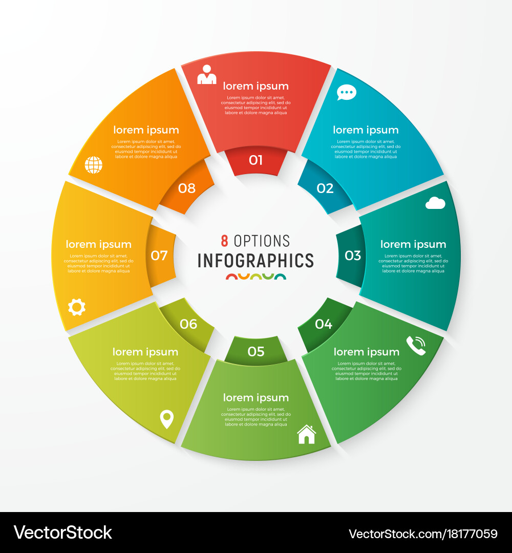 Circle chart infographic template Royalty Free Vector Image