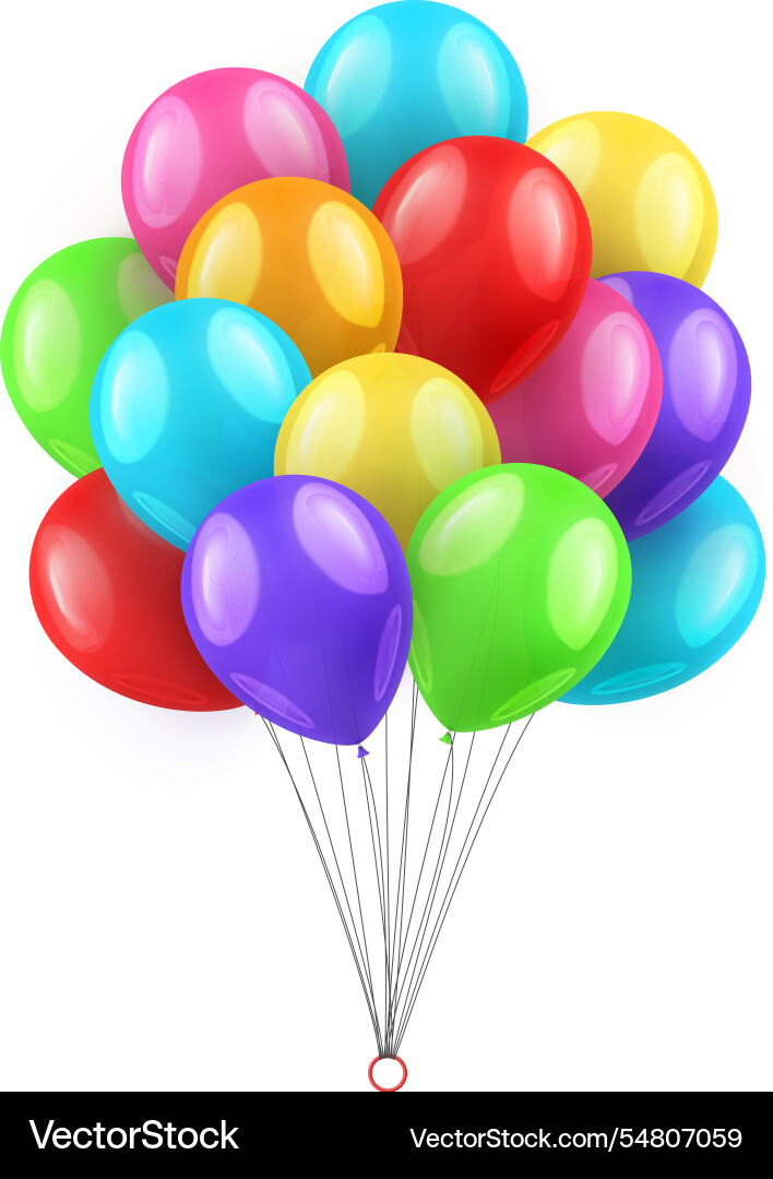 Colorful Balloons Birthday Party Royalty Free Vector Image