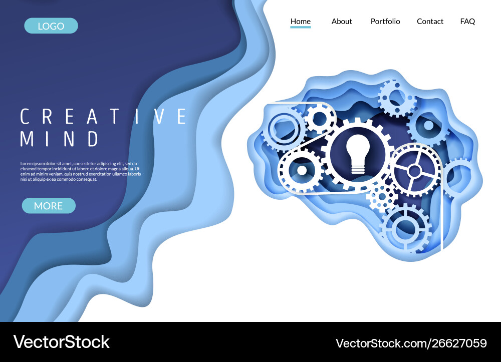 Creative mind website landing page design Vector Image