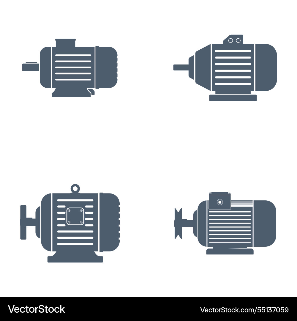 Electric motor icon logo template Royalty Free Vector Image