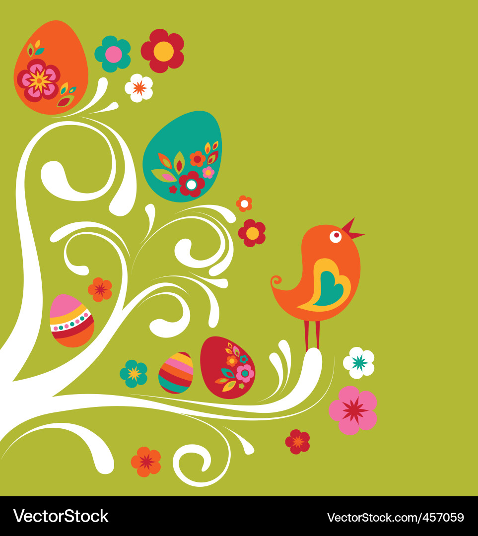 Floral easter background Royalty Free Vector Image