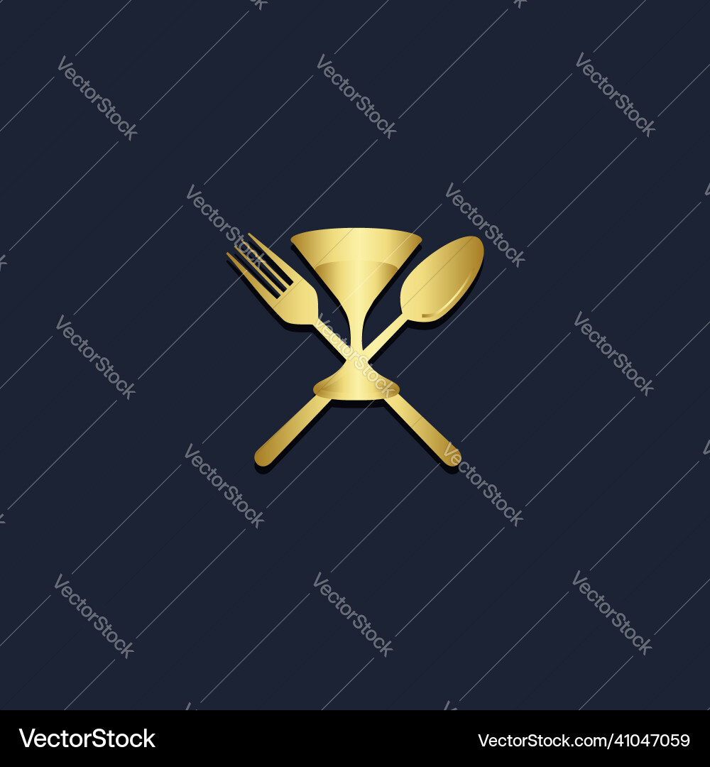 Food drink gold logo Royalty Free Vector Image