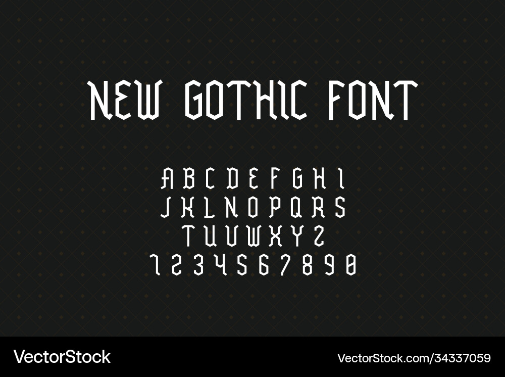 Gothic font geometric medieval alphabet Royalty Free Vector
