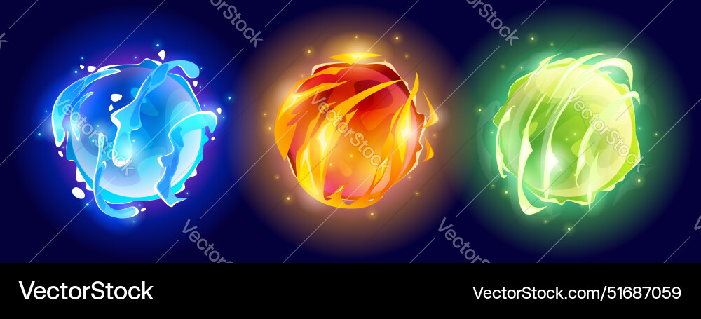 Magic neon glow ball for game ui design Royalty Free Vector