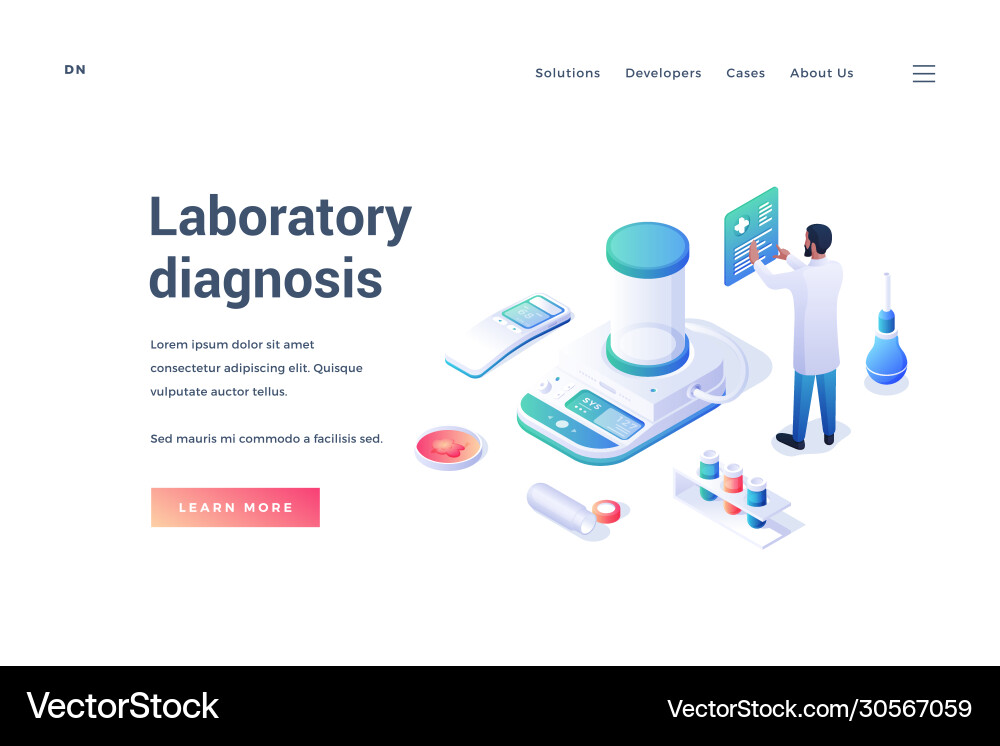 Modern Laboratory Diagnosis Banner Royalty Free Vector Image