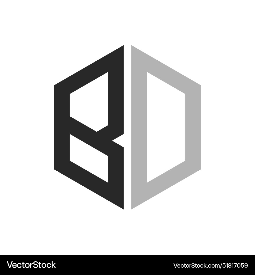 Modern unique hexagon letter bd logo design Vector Image