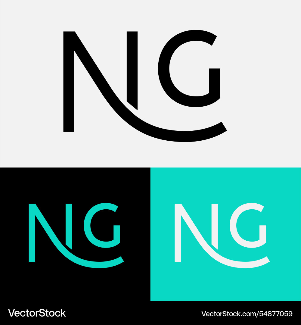 Ng initial letter logo symbol design Royalty Free Vector