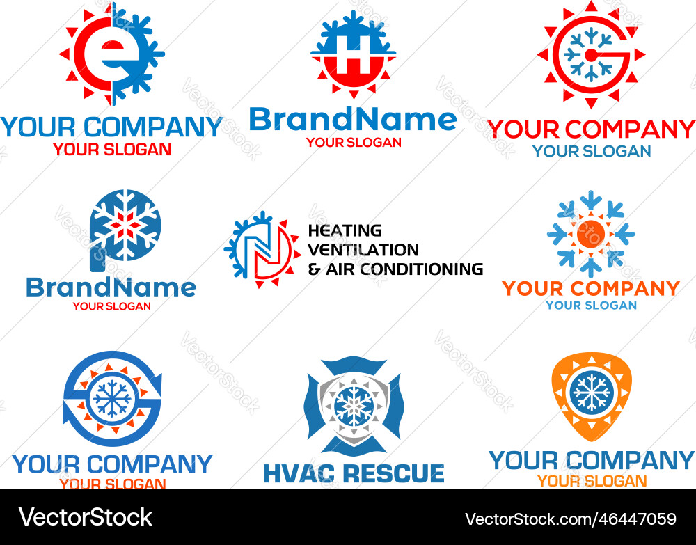 Set collection of hvac logo Royalty Free Vector Image