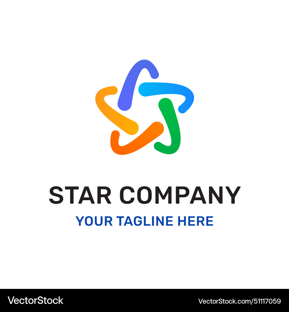 Star motion connection logo Royalty Free Vector Image