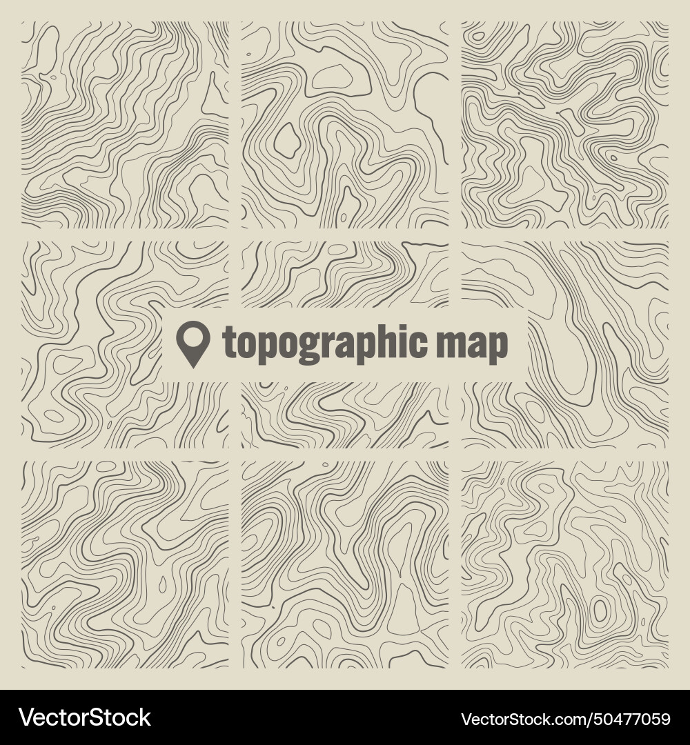 Topographic map with contour lines geographic Vector Image