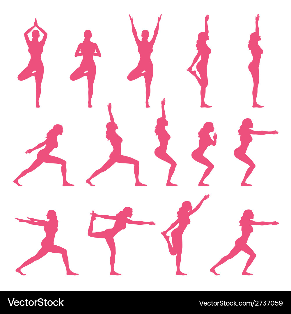 Yoga poses Royalty Free Vector Image - VectorStock