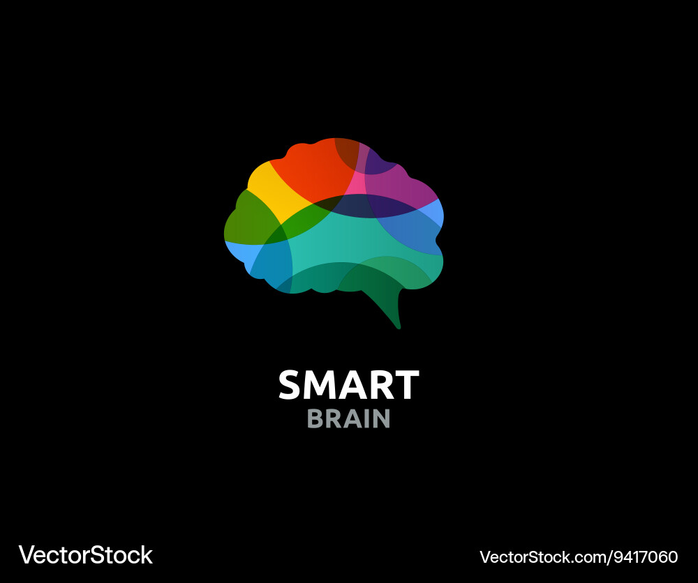 Brain creative mind head learning icon Royalty Free Vector