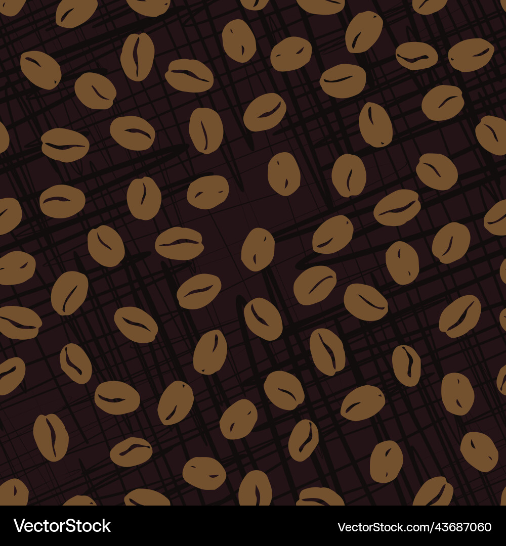 Coffee beans seamless pattern Royalty Free Vector Image