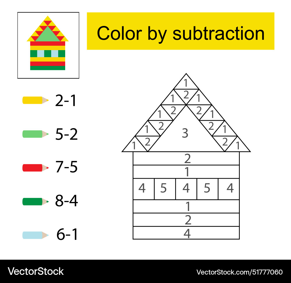 Coloring pages color by subtraction Royalty Free Vector