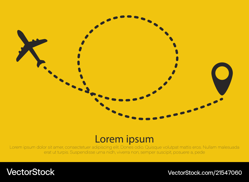 Dotted Airplane Route - Travel Concept Royalty Free Vector