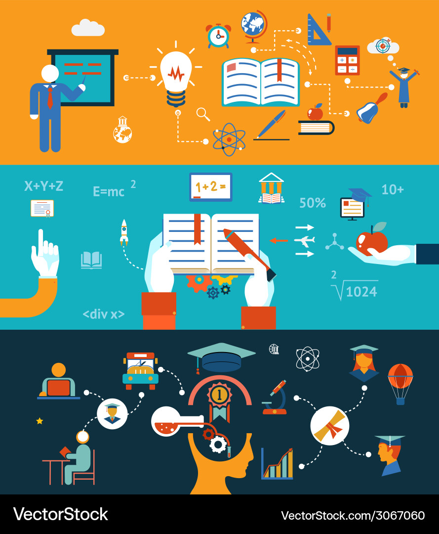 Education banners Royalty Free Vector Image - VectorStock