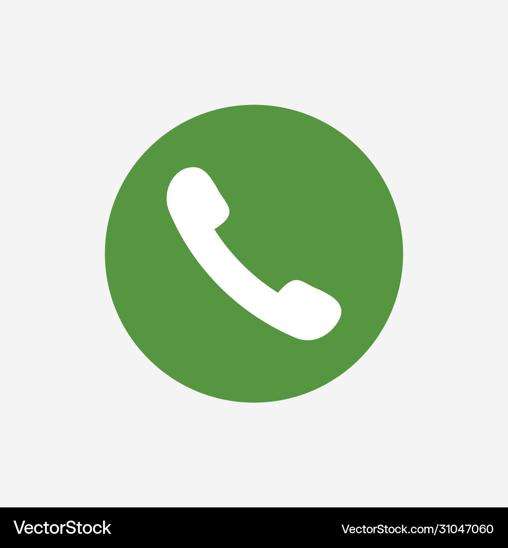Green phone call button isolated answer telephone Vector Image