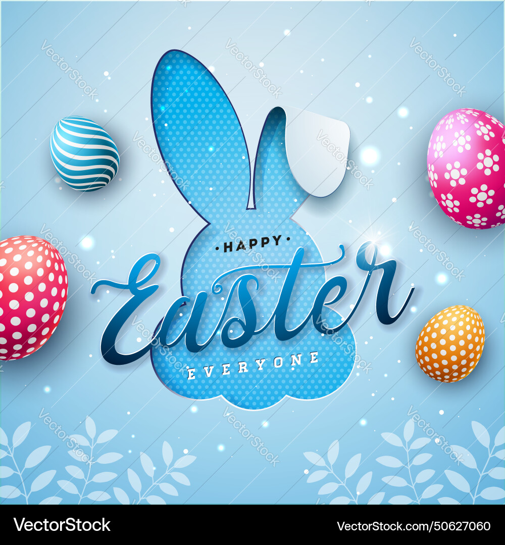 Happy easter holiday with painted egg Royalty Free Vector