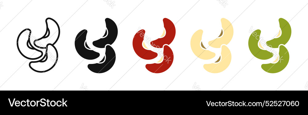 Kidney plant bean thin line icon set Royalty Free Vector