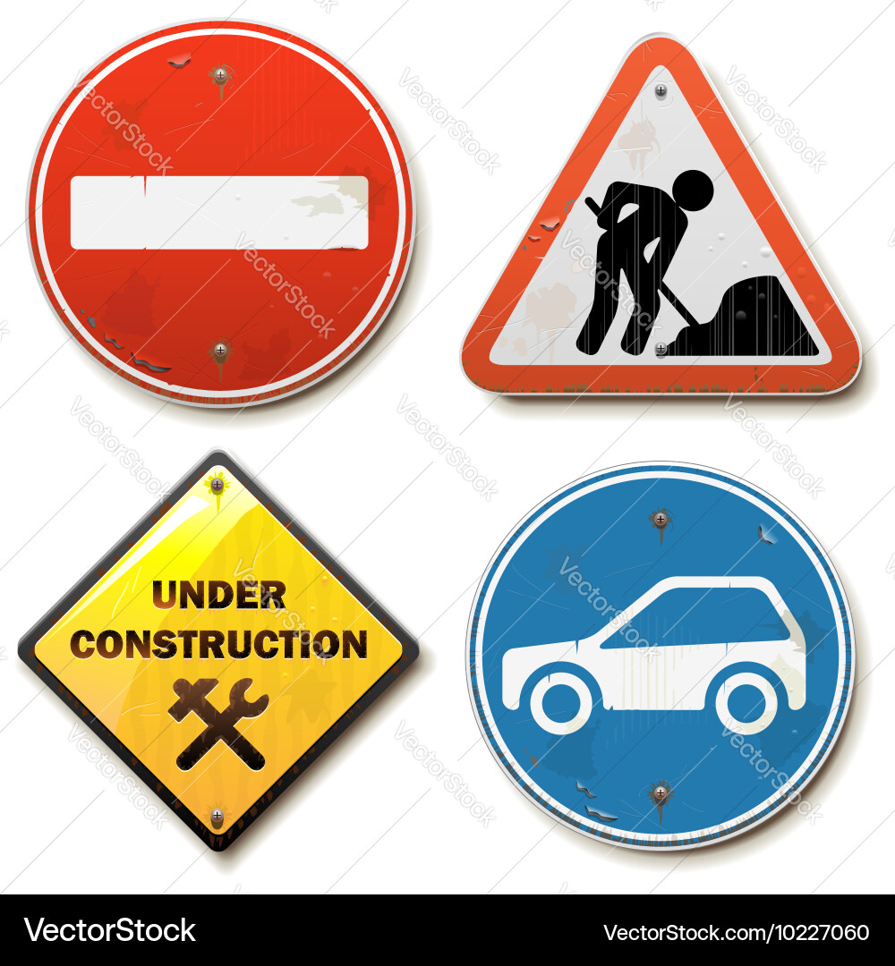 Old road signs Royalty Free Vector Image - VectorStock