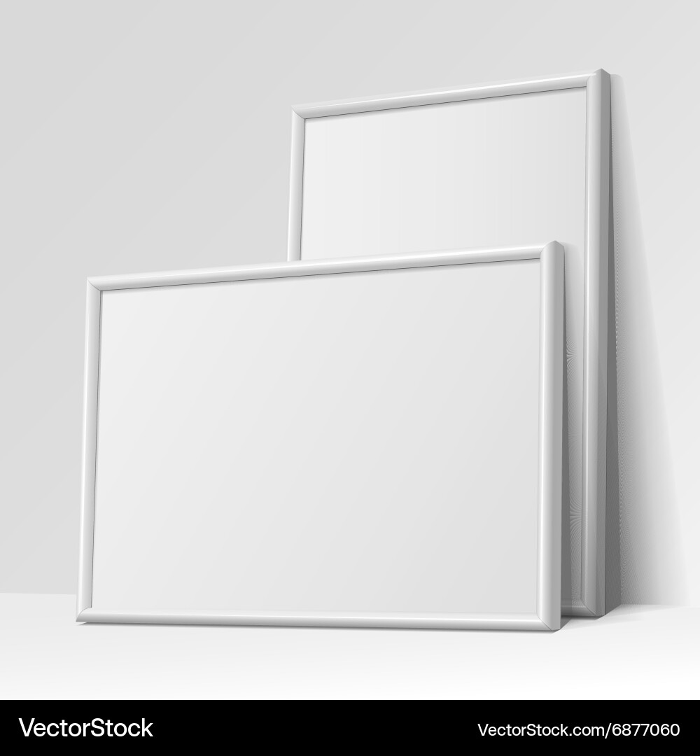 Realistic white horizontal and vertical frame Vector Image