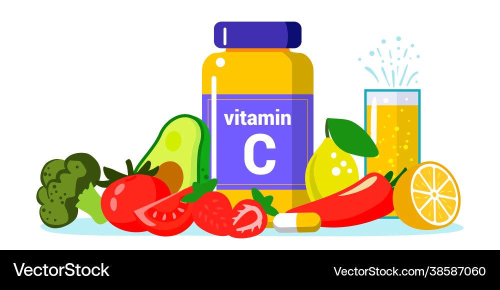 Vitamin c healthy eating Royalty Free Vector Image