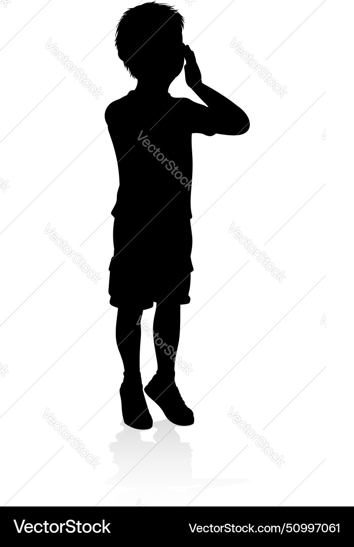 Child kid silhouette Royalty Free Vector Image