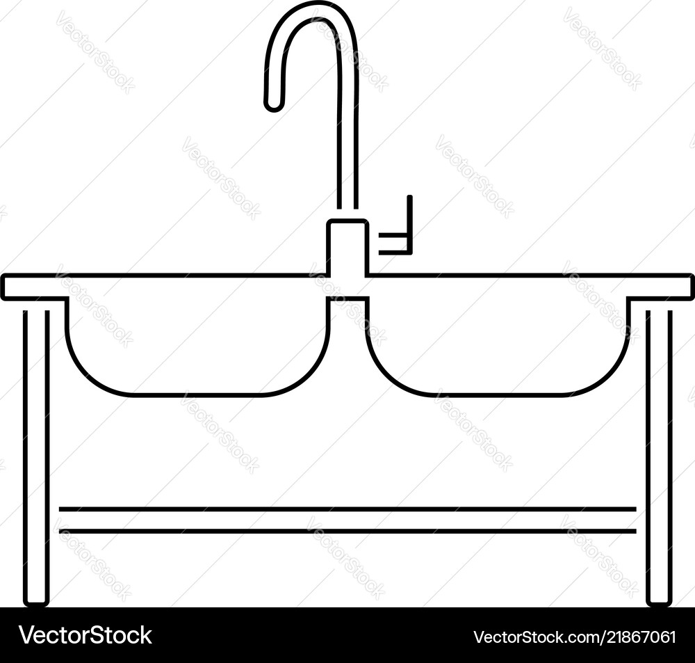 Double sink icon Royalty Free Vector Image - VectorStock