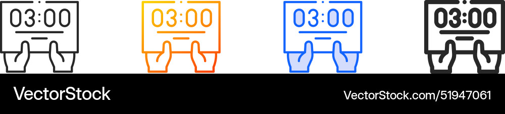 Extra time iconthin linear gradient blue stroke Vector Image