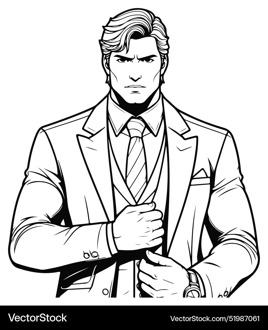 Man boy and husband line art drawing design Vector Image